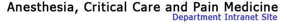 Anesthesia Intranet Page